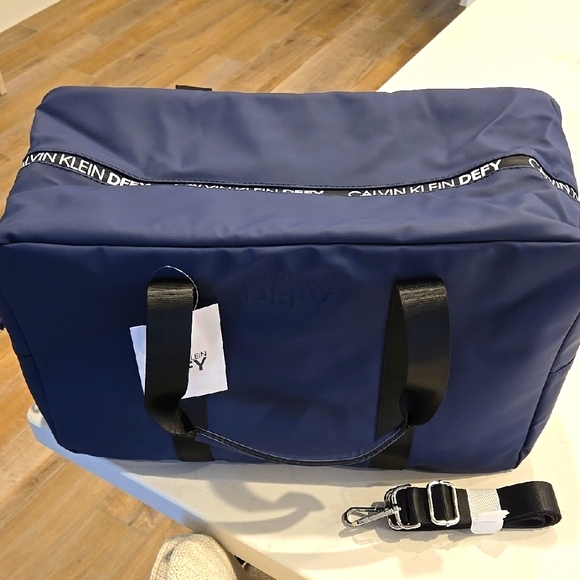 Calvin Klein | Bags | Calvin Klein Blue Duffel Bag Weekender Bag Gym ...